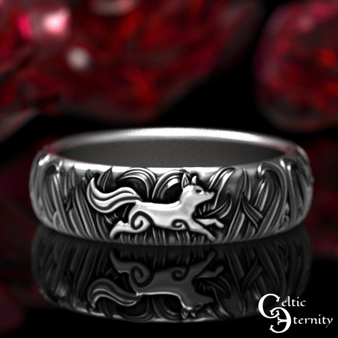 Sterling Fox Ring, Silver Fox Ring, Celtic Fox Ring, Womens Fox Ring ...
