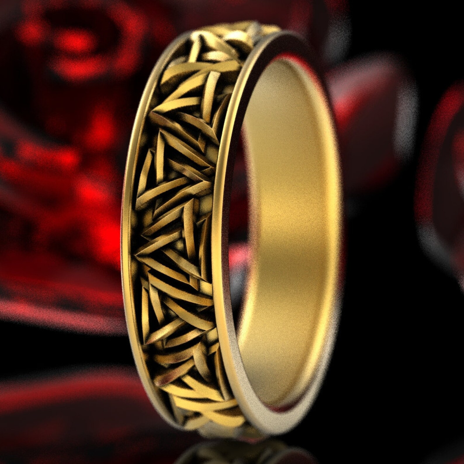 Gold Valknut Knot Ring Viking Rune Ring Odin Rune Jewelry | Etsy