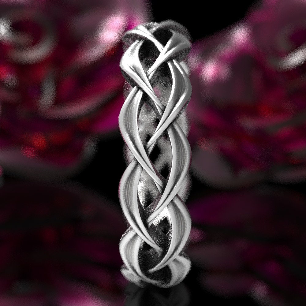 Celtic Wedding Ring In Sterling Silver, Woven Celtic Wedding Ring ...