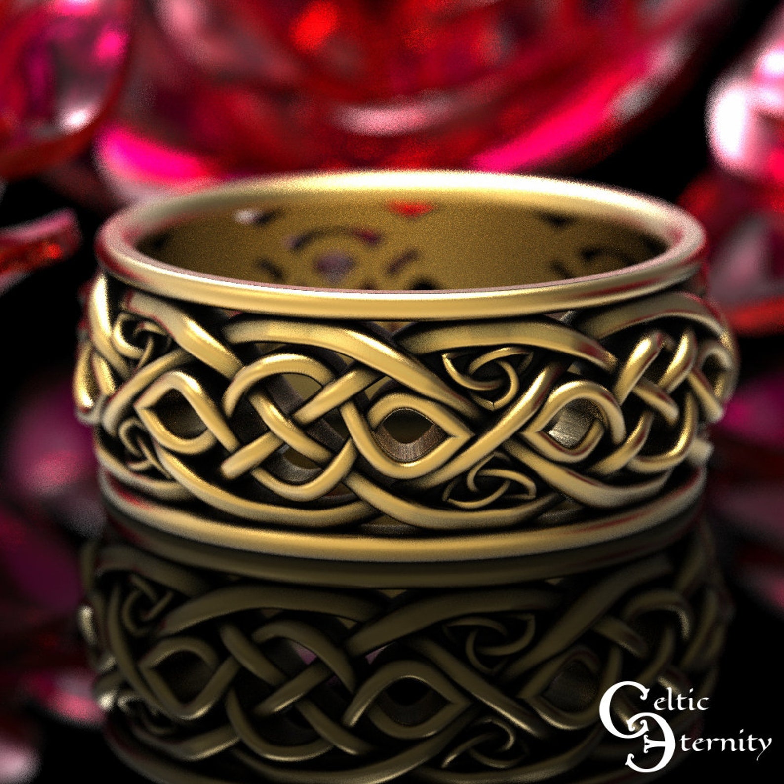 Gold Mens Infinity Ring Mens Gold Wedding Ring Mens Celtic - Etsy