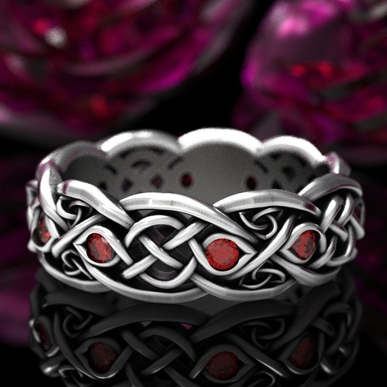 Infinity Wedding Ring Set Matching Ruby Wedding Rings | Etsy