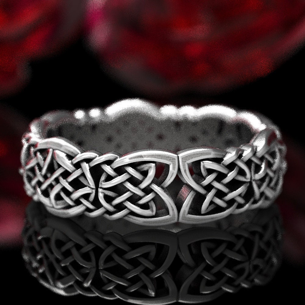 Celtic Dara Eternity Band, Celtic Wedding Ring, Sterling Silver Celtic ...