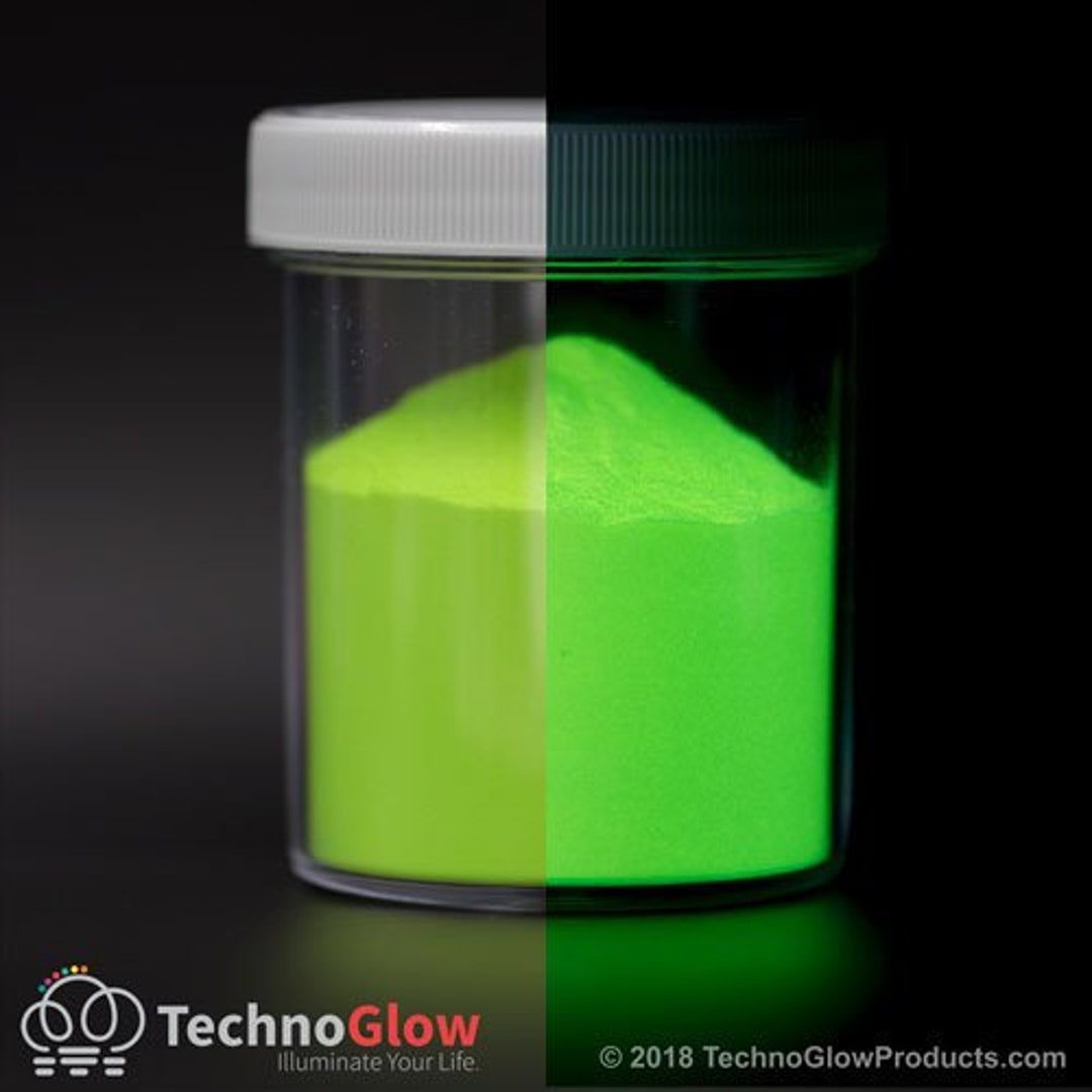 Glow in the Dark Powder, Fluorescent Chartreuse UV Reactive Glow Powder ...