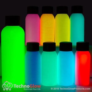 Glow in the Dark Paint, Bright Neon Yellow - UV Reactive Luminescent ...