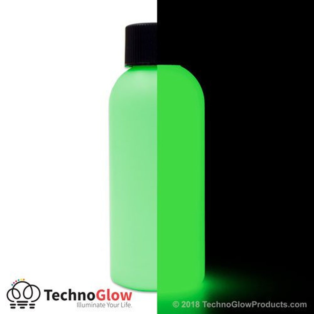 Glow in the Dark Paint, Fluorescent Green - UV Reactive Luminescent ...