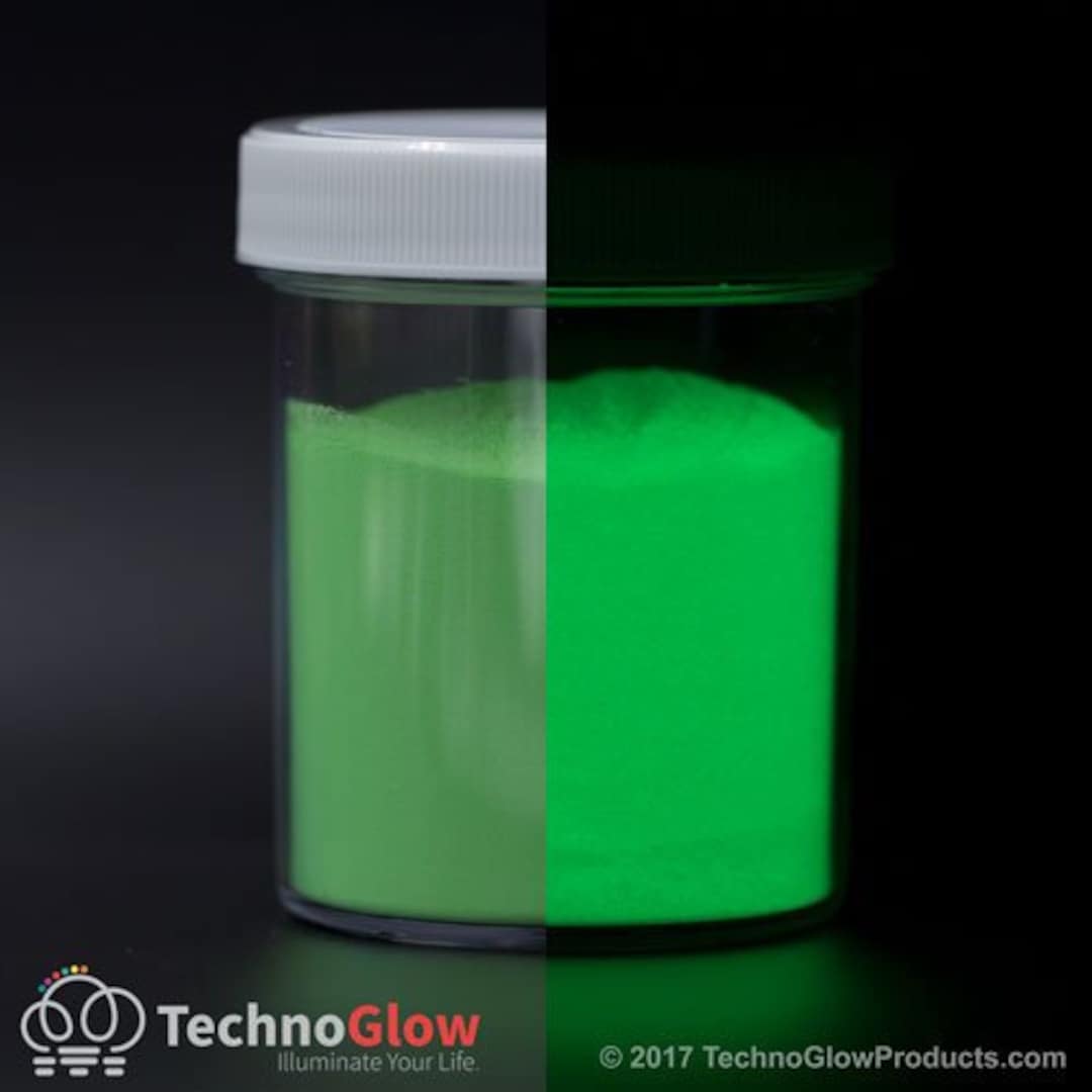 Glow in the Dark Powder, Fluorescent Green - UV Reactive Glow Powder ...