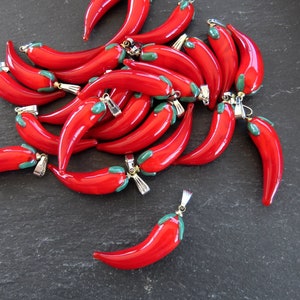 Red Chili Pepper Cornicello Italian Horn Charm Pendant, Lucky ...