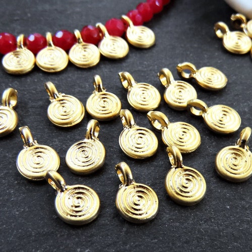 Mini Gold Coin Pendant Charms Small Turkish Medallion Coin - Etsy