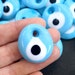 Blue Evil Eye Bead Pendant, Baby Blue Glass Turkish Nazar, Protective ...