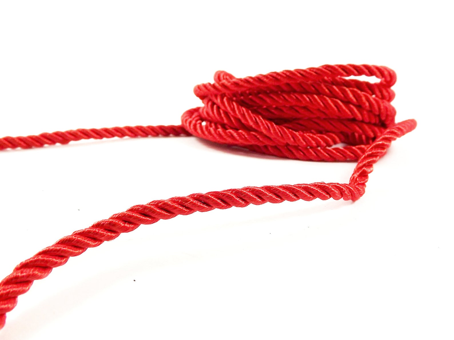 3.5mm Fiery Red Twisted Rayon Satin Rope Silk Braid Cord 3 - Etsy