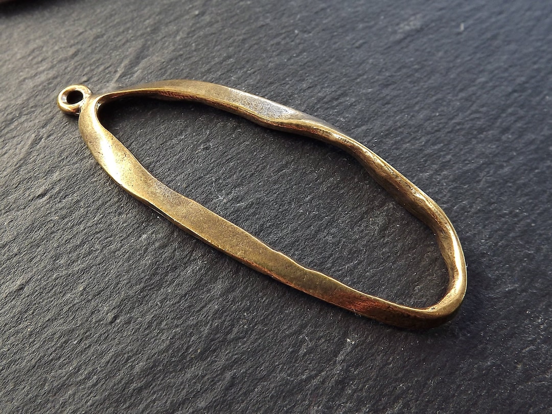 Oval Loop Pendant, Large Organic Loop, Ring Pendant, Oval Ring, Twisted ...