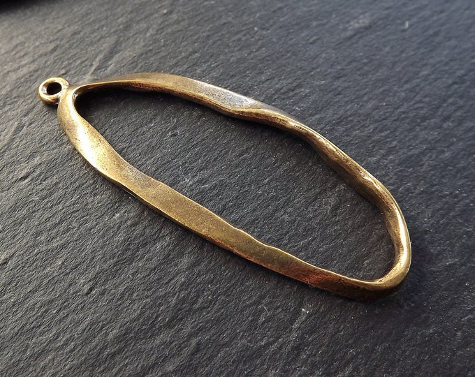 Oval Loop Pendant, Large Organic Loop, Ring Pendant, Oval Ring, Twisted ...