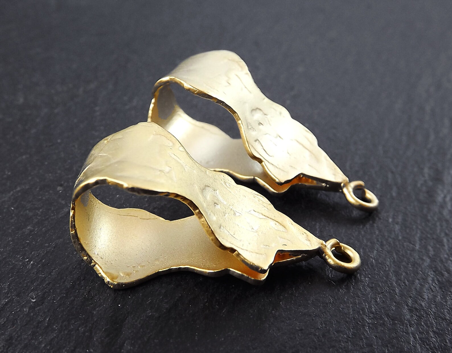 Large Gold Bails Unusual Textured Pendant Bails Bead Tube - Etsy