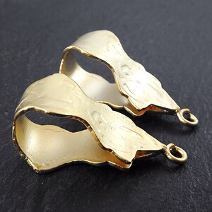 Large Gold Bails, Unusual Textured Pendant Bails, Bead Tube, Bail for ...