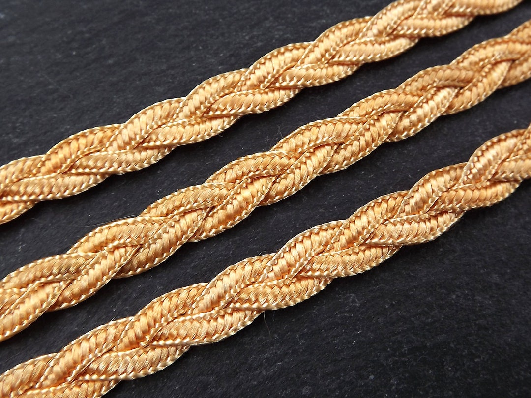 Peach Braided Plait Cord Satin Silk Cord Trim - 3 Ply - 1 Meters - 1.09 ...
