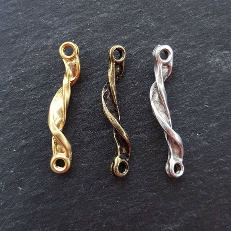 Twisted Links, Twin 2 Hole Bar Connector, Chain Links, Necklace Links ...