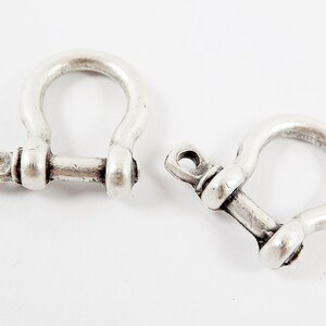 2 U Bolt Clasps - Closed - Matte Anitque Silver Plated - Etsy