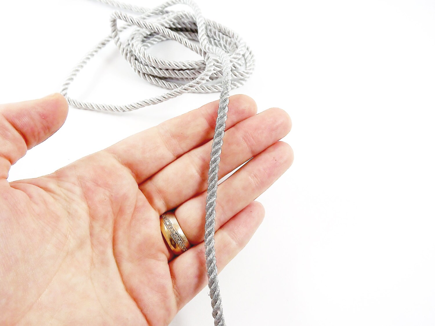 3.5mm Metallic Silver Twisted Rayon Satin Rope Silk Braid Cord | Etsy