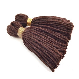 Long Brown Handmade Wool Thread Tassels - 3 Inches - 75mm - 2 Pc - Etsy