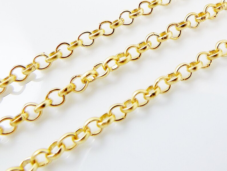 3mm Rolo Chain 22k Gold Plated 1 Meter or 3.3 Feet - Etsy