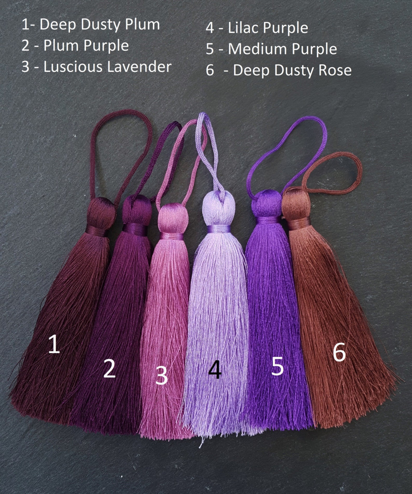 Purple Silk Tassel, Extra Large Thick Medium Purple Tassels, Mala ...