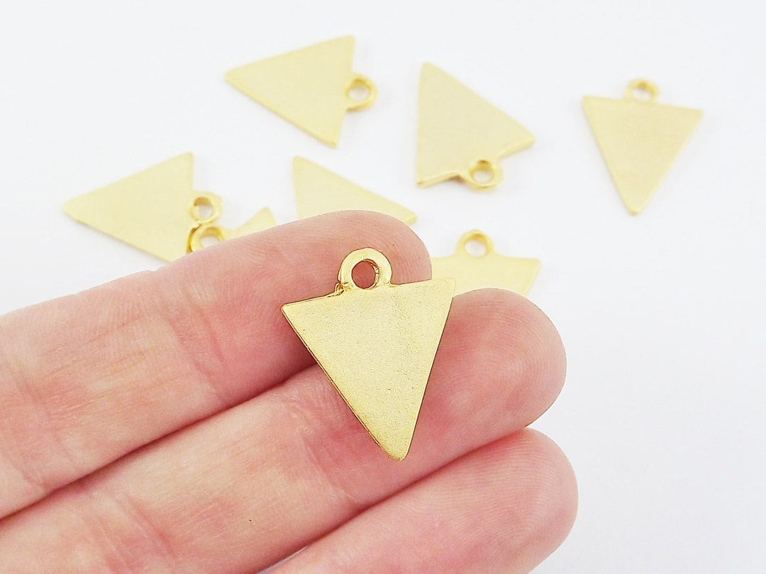 8 Small Triangle Minimalist Geometric Pendants - Type 2 - 22k Matte ...