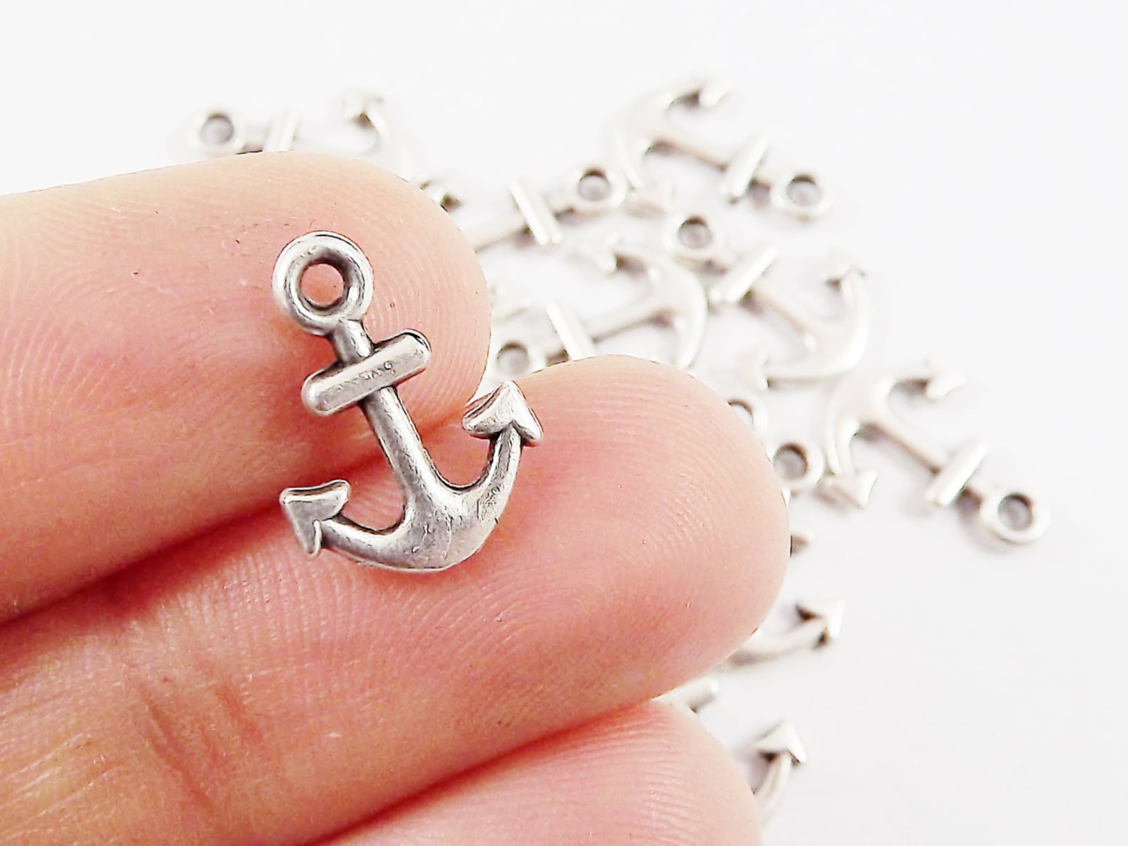 Silver Anchor Charms Mini Anchor Charms Small Anchor Tiny | Etsy