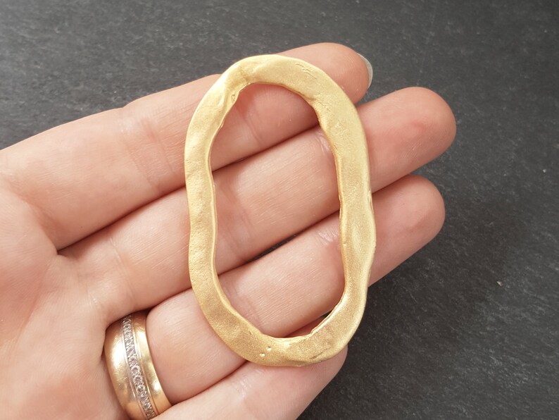 Large Organic Textured Flat Oval Ring Closed Loop Circle - Etsy
