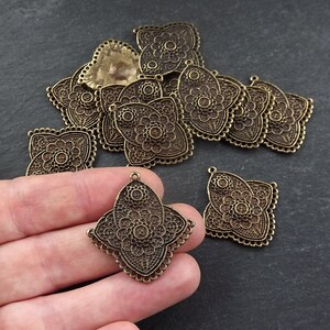 Lace Chandelier Earring Pendant, Connector Pendants, Bronze Chandelier ...