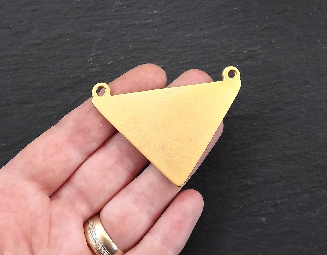 Gold Triangle Pendant, Blank Triangle, Minimalist, Geometric, Statement ...