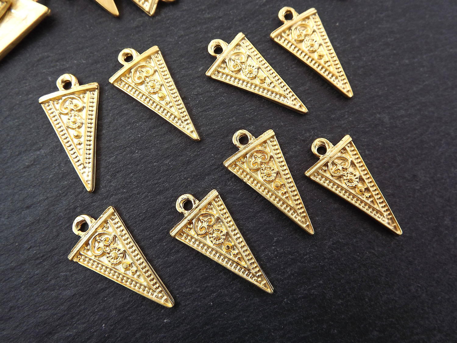 Triangle Spike Charm Pendants Gold Spike Gold Triangle - Etsy