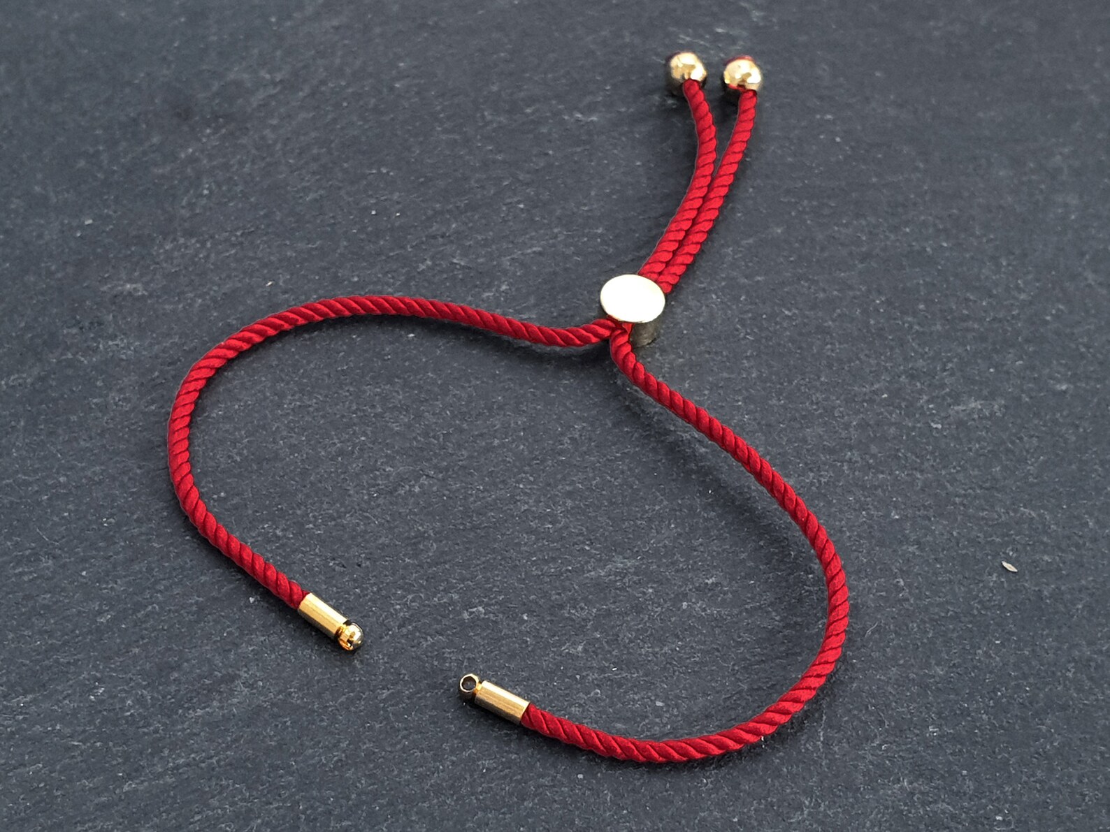 Adjustable Rope Slider Bolo Bracelet Blanks, 2mm Red Rope Cord ...