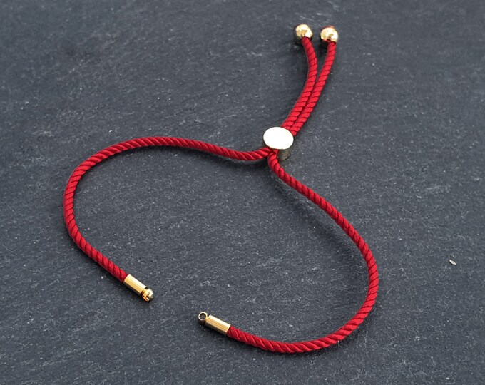 Adjustable Rope Slider Bolo Bracelet Blanks, 2mm Red Rope Cord ...