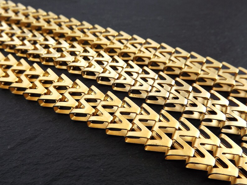 Large Chunky Gold W Link Chain Unusual Statement Chain Fold - Etsy