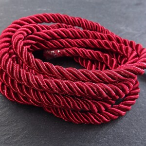 5mm Burgundy Rope, Garnet Red, Cord, Twisted Cord, Rayon, Satin, Rope ...
