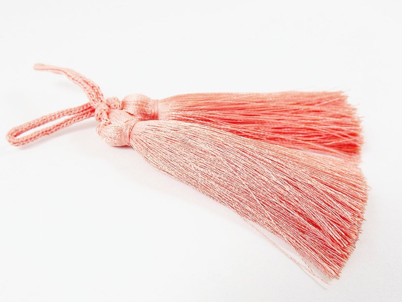 Long Soft Peach Silk Thread Tassels - 2.75 Inches - 70mm - 2 Pc - Etsy
