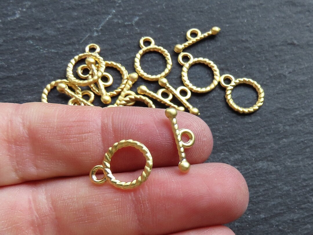 Mini Toggle Clasps, T Bar Clasps, Tiny Twisted Toggle Clasps, T Clasps ...