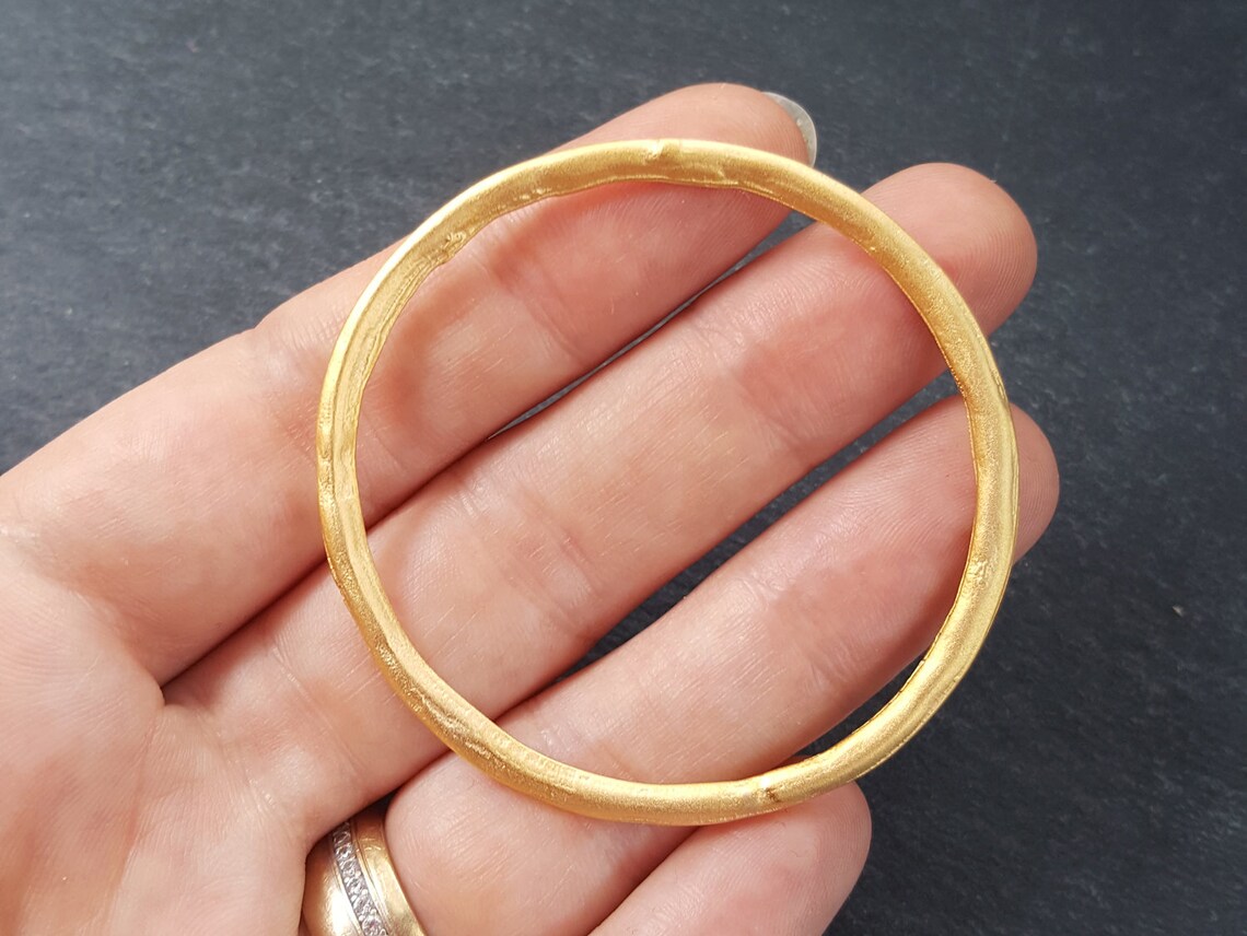 Gold Ring Circle Link, Round Link Component, Organic Loop Pendant ...