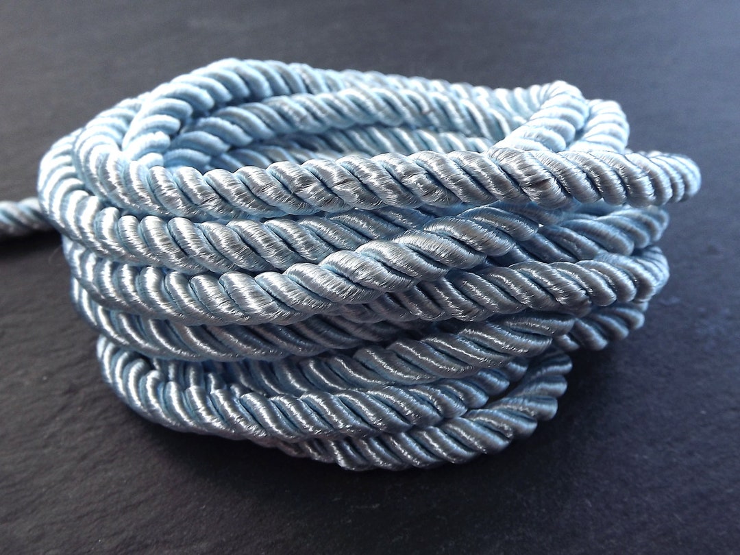 5mm Powder Blue Rope, Blue, Cord, Twisted Cord, Rayon, Satin, Rope ...