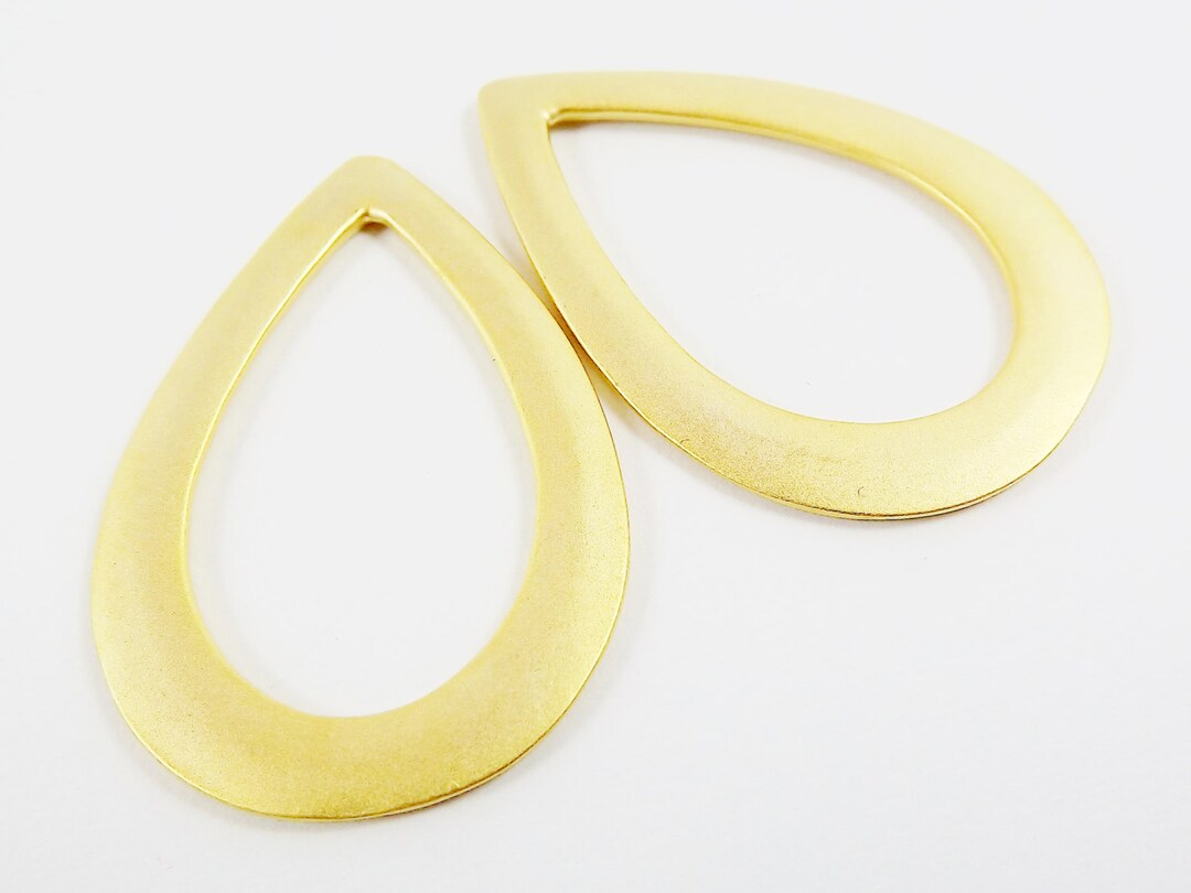 Medium Flat Tear Drop Loop Link Pendant Smooth Teardrop Frame - Etsy