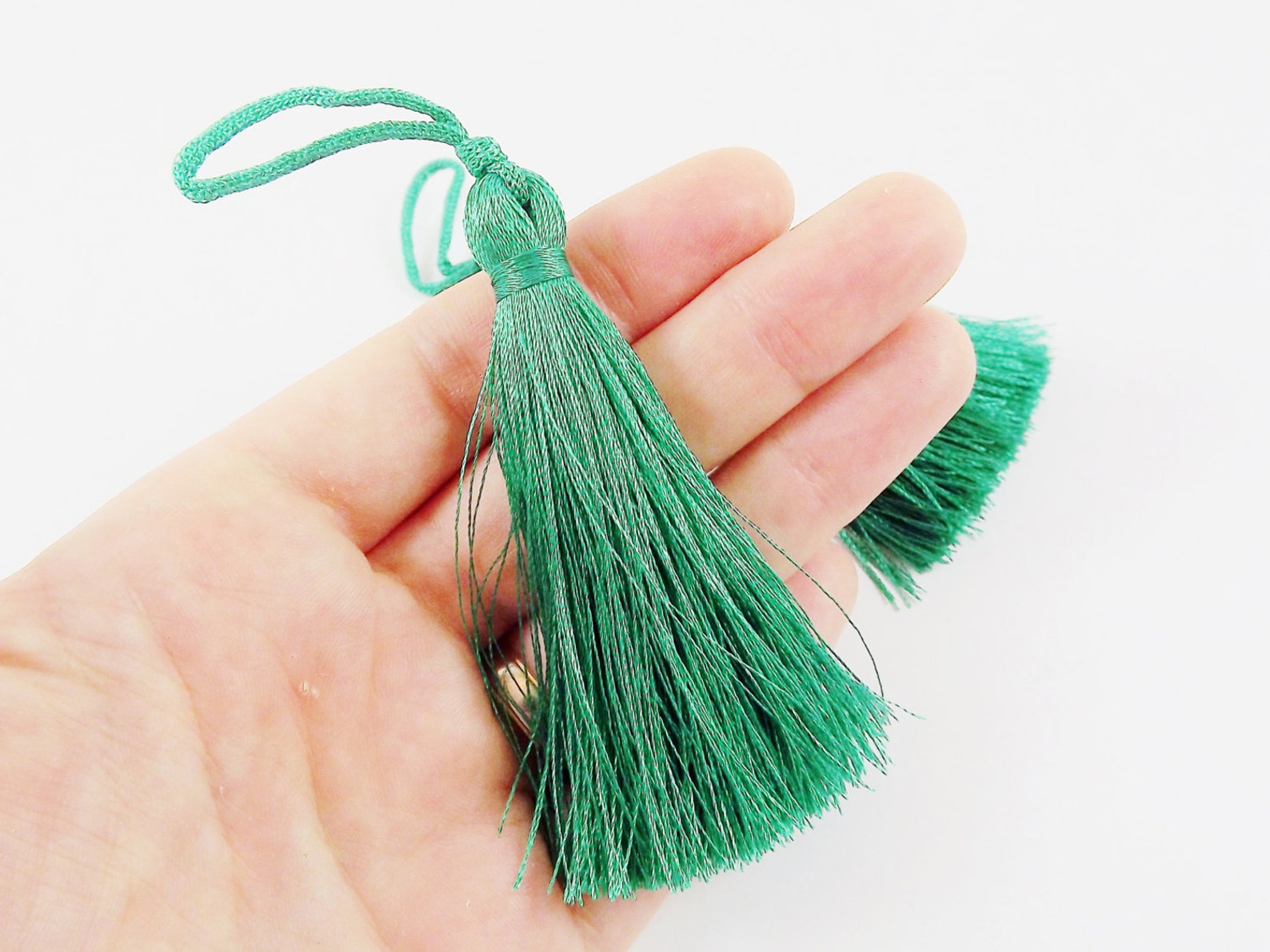 Long Deep Soft Teal Green Silk Thread Tassels 3 Inches - Etsy
