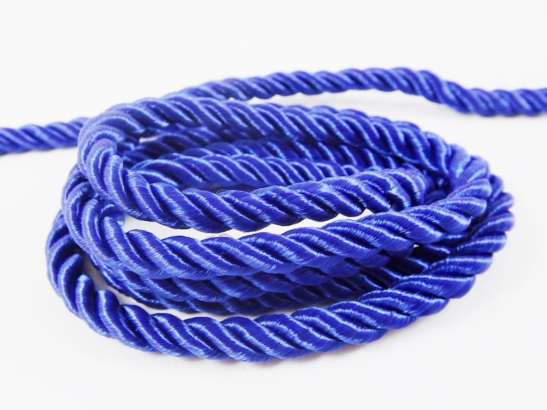 Royal Blue 5mm Twisted Rayon Satin Rope Silk Braid Cord 3 | Etsy