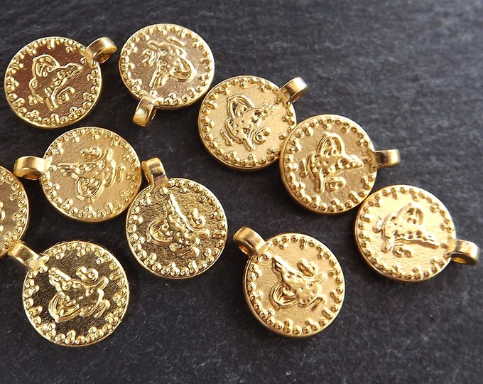 Mini Gold Coin Pendant Charms, Small Turkish Medallion Coin Beads for ...