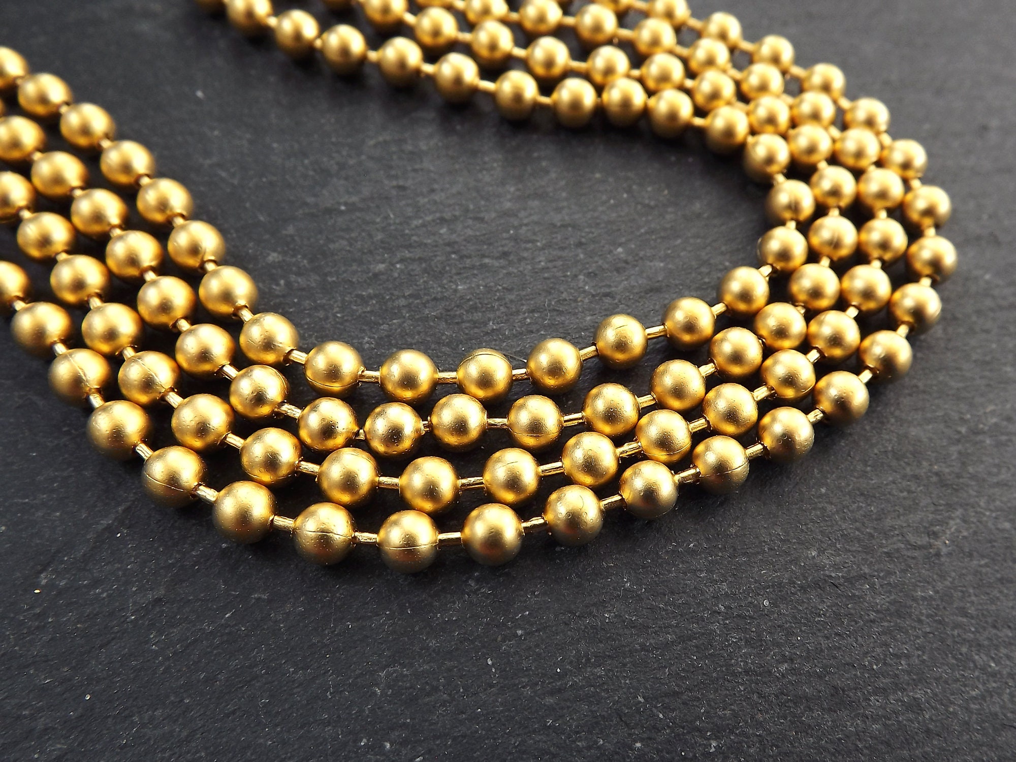 4.5mm Gold Ball Bead Chain Large Thick Round Link Chain 22k - Etsy Canada