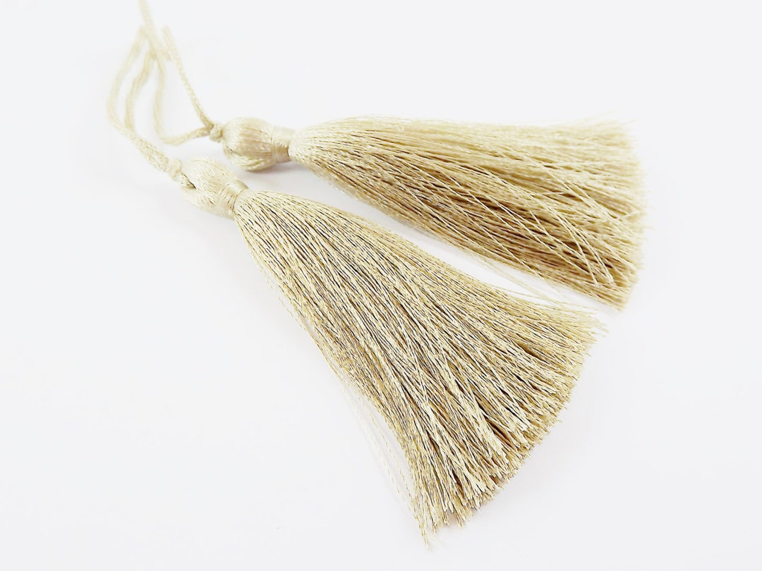 Long Antique Beige Silk Thread Tassels - 3 Inches - 77mm - 2 Pc - Etsy