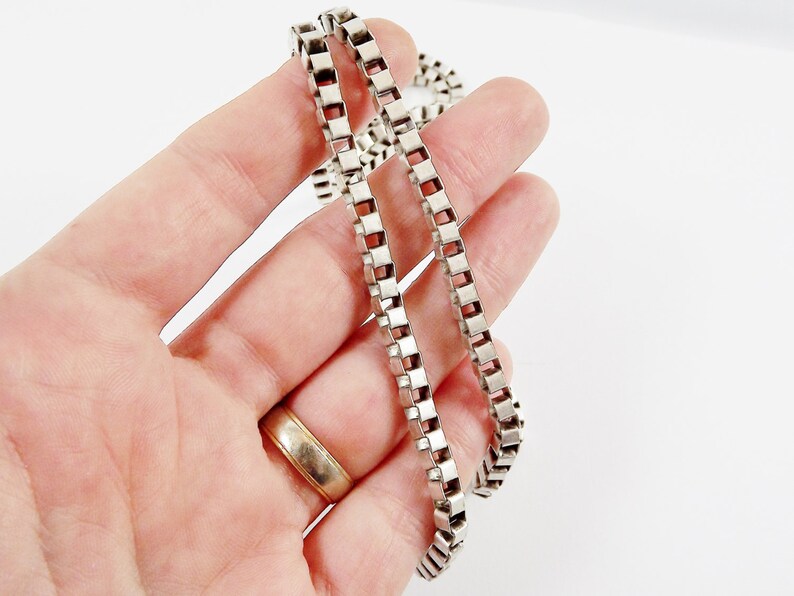 Large Chunky Venetian Box Chain Matte Antique Silver Plated - Etsy