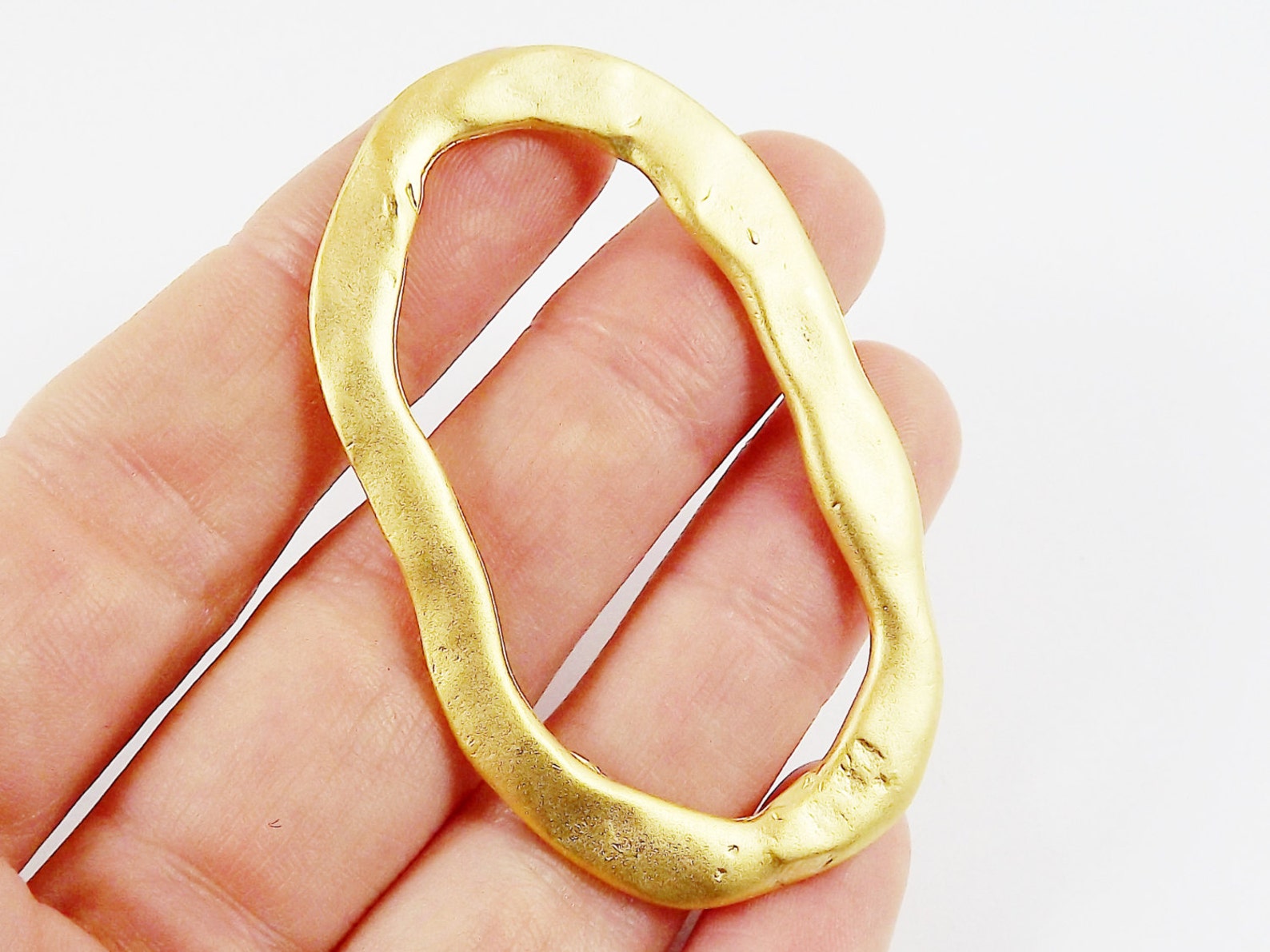 Large Organic Textured Flat Oval Ring Closed Loop Circle - Etsy