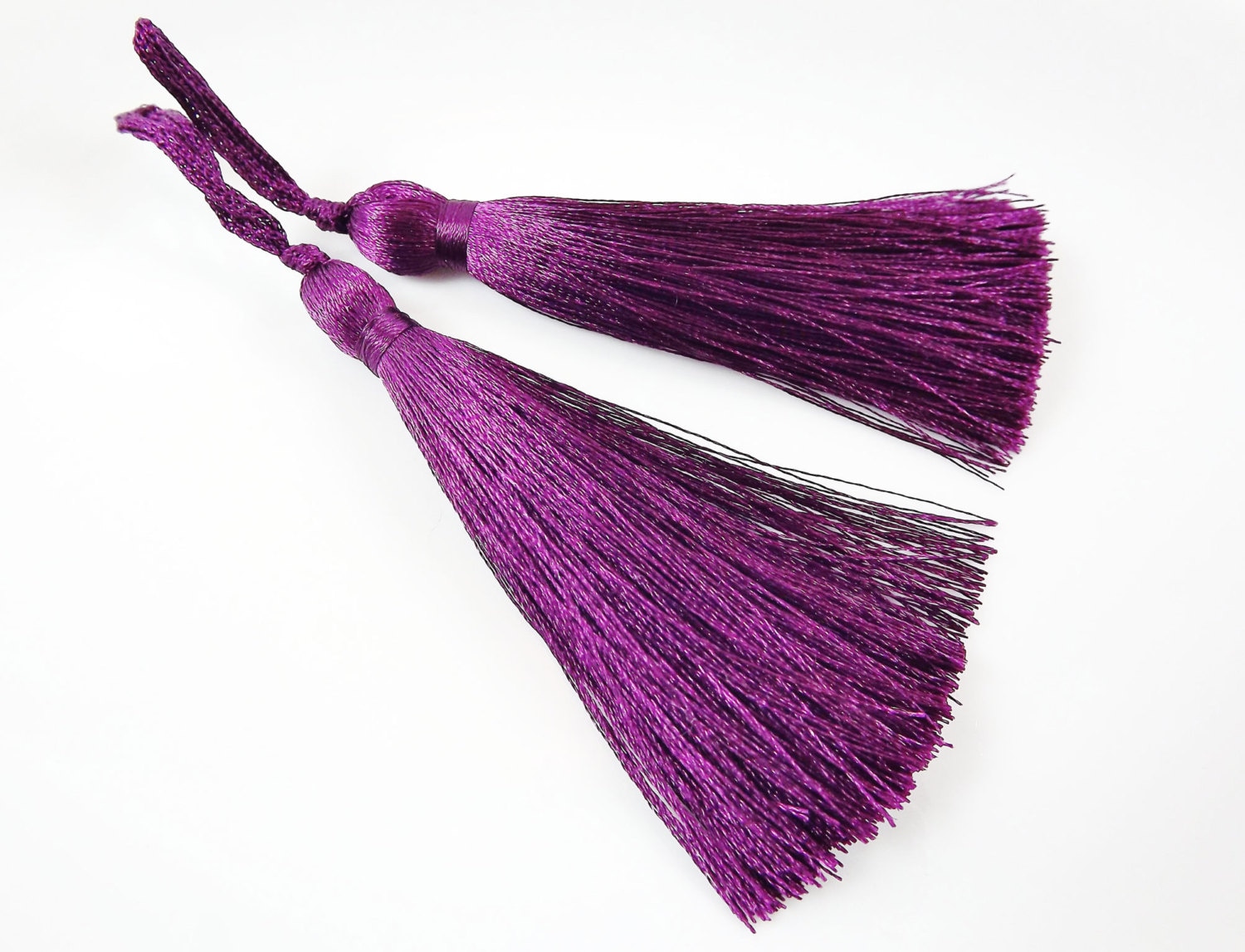 Long Plum Purple Silk Thread Tassels - 3 Inches - 77mm - 2 Pc - Etsy