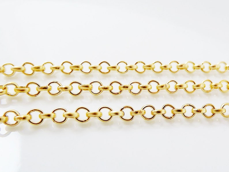 3mm Rolo Chain 22k Gold Plated 1 Meter or 3.3 Feet - Etsy
