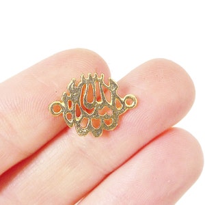 6 Mini Arabic Calligraphy Mashallah Connector Charms - 22k Matte Gold ...